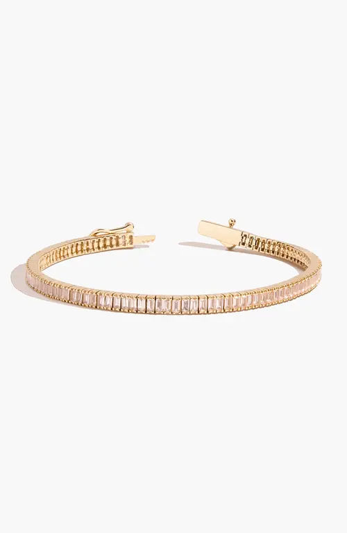 AURATE Morganite Baguette Tennis Bracelet - Yellow Gold Vermeil