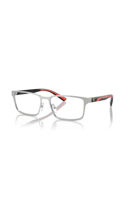 SCUDERIA FERRARI 56mm Rectangle Optical Glasses - Silver
