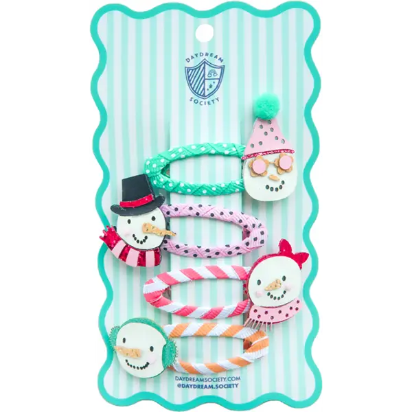 DAYDREAM SOCIETY Blizzard Buddies Snowman Hair Clip Set - Assorted Pre-pack