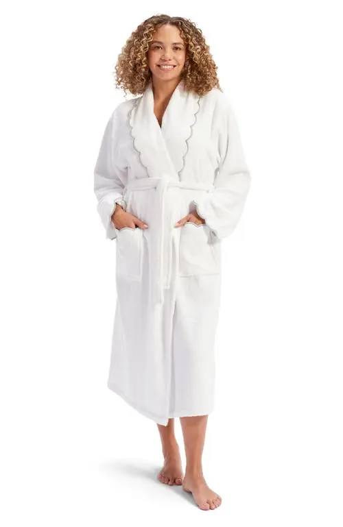 CHRISTY Scallop Edge Super Soft Luxury Robe - Silver