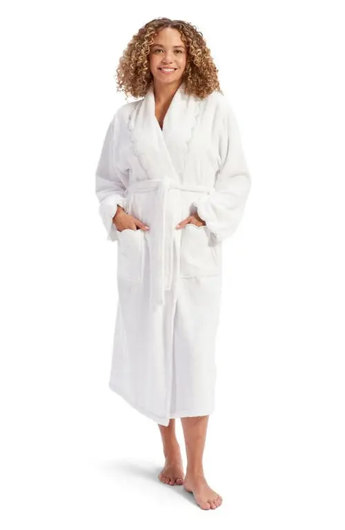 CHRISTY Scallop Edge Super Soft Luxury Robe - White