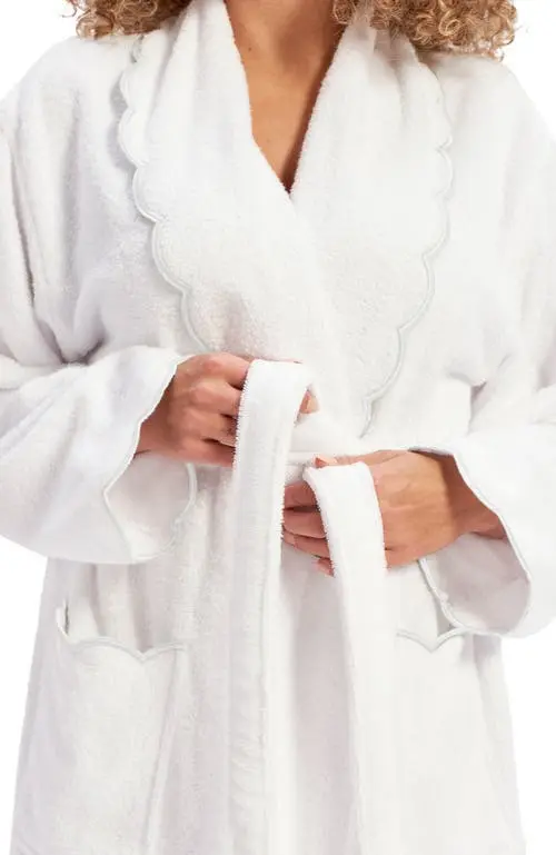 CHRISTY Scallop Edge Super Soft Luxury Robe - White