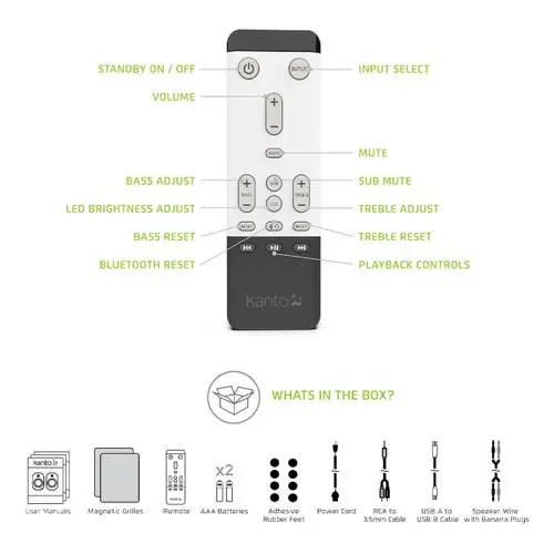 KANTO Tuk Premium Powered Bookshelf Speakers With Bluetoothpair - Black