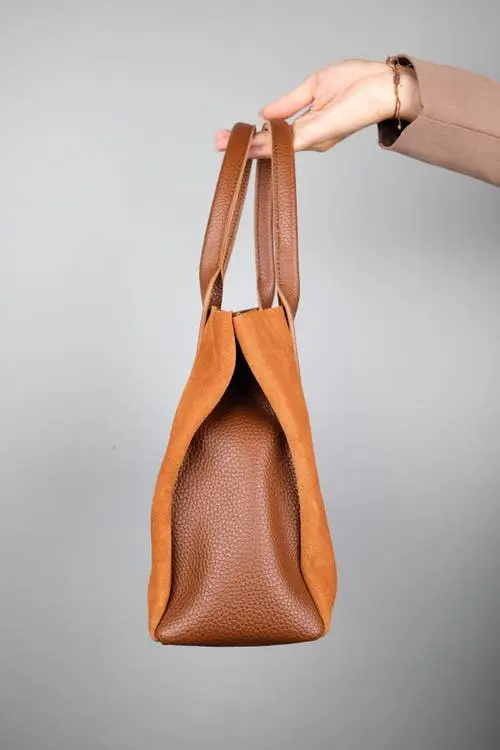 FOREVER & ALWAYS SHOES Leather Shoulder Bag - Cognac Suede