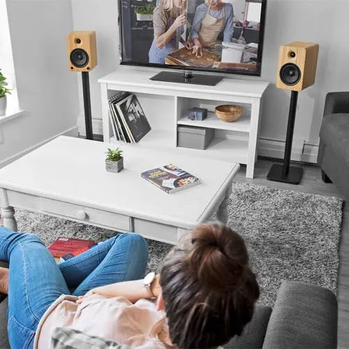 KANTO Sp32pl 32 Inch Bookshelf Speaker Stands With Rotating Top Plates And Cable Management