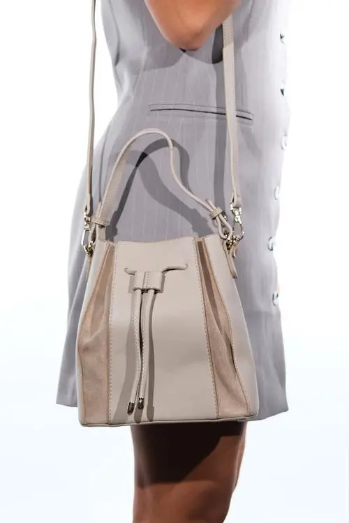 FOREVER & ALWAYS SHOES Maralis Leather Shoulder Bag - Beige
