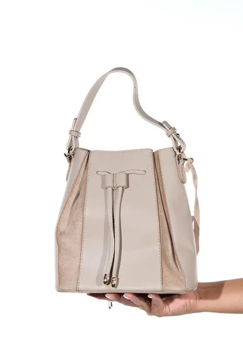 FOREVER & ALWAYS SHOES Maralis Leather Shoulder Bag - Beige