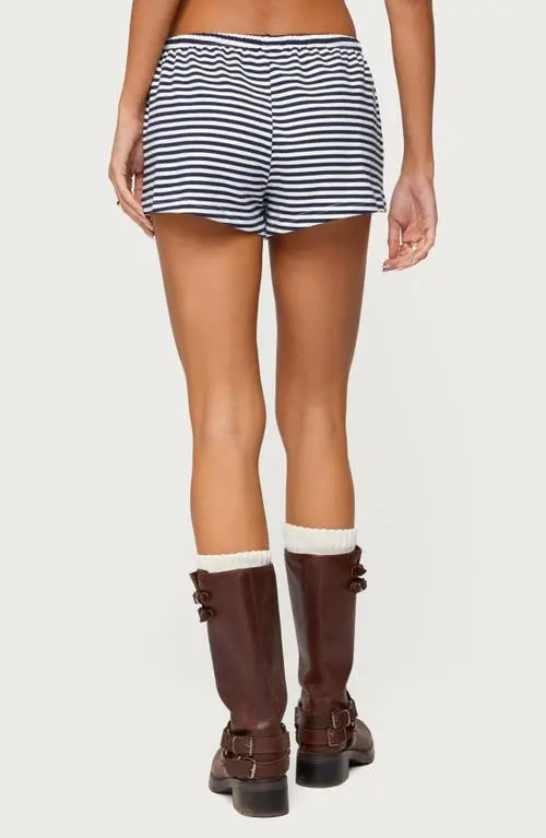 EDIKTED Striped Drawstring Shorts - Navy