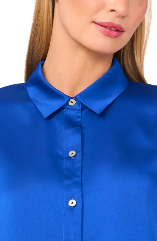 Halogen Charmeuse Button-up Shirt - Opulant Blue