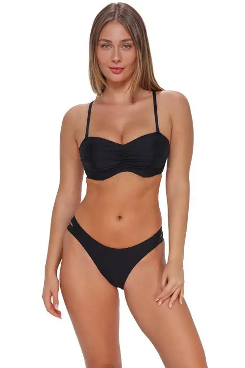 SUNSETS Loretta Bandeau Bikini Top F Cup - Black