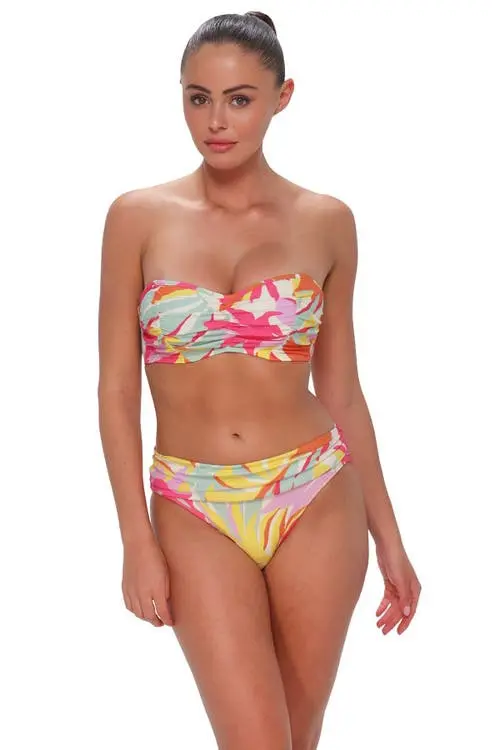 SUNSETS Loretta Bandeau Bikini Top F Cup - Tropicolor Crepe