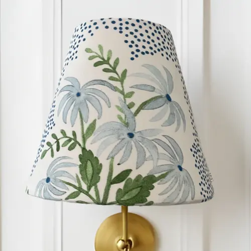 WINTERBORNE DECOR Floral Sconce Shade - Blue
