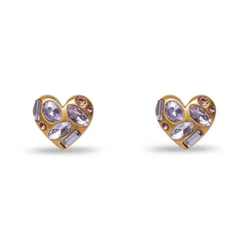 Lele Sadoughi Molten Heart Button Earrings - Lilac 500