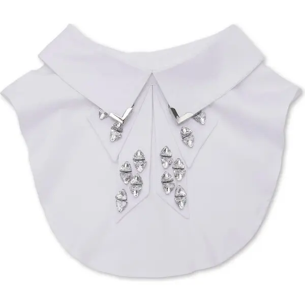 Lele Sadoughi Victoria Triangle Crystal Bow Tie Collar - White Silver 999
