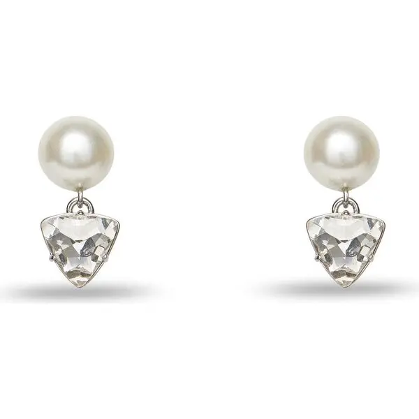 Lele Sadoughi Geo Crystal Drop Earrings - Pearl 100