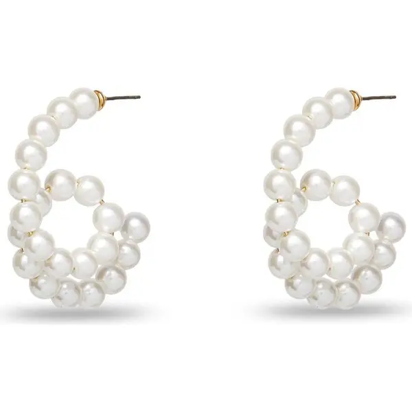 Lele Sadoughi Loop-de-loop Hoop Earrings - Pearl 100