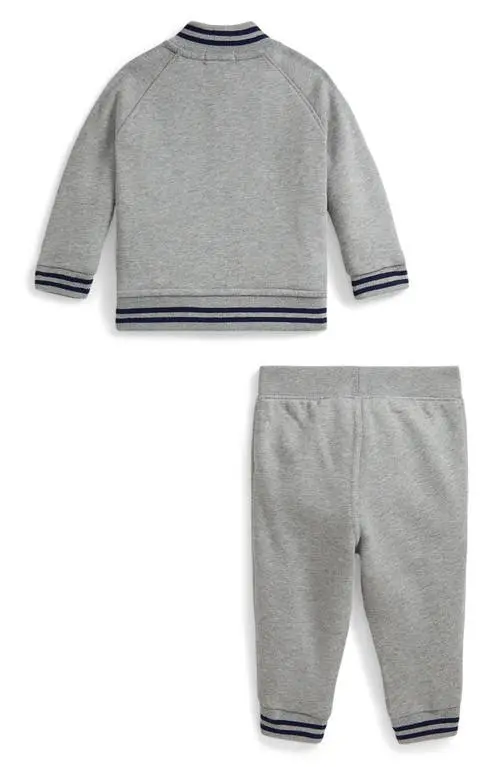 Ralph Lauren Fleece Baseball Jacket And Pants Set - Andover Heather
