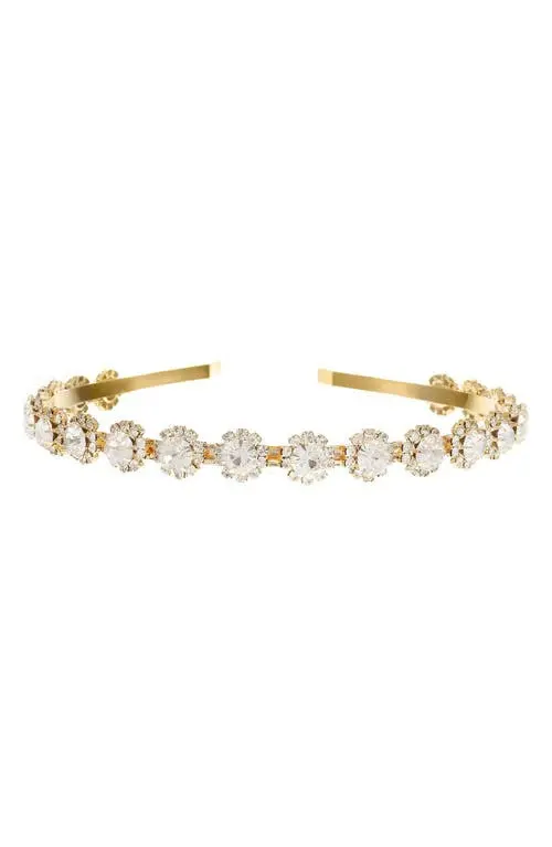 Ettika Crystal Floral Headband - Gold