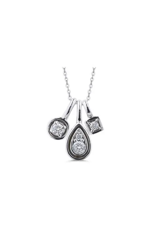 SEED2STONE Perfect Pear Cluster Diamond Necklace - Silver