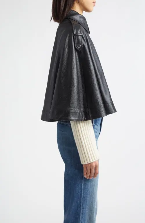 Derek Lam 10 Crosby Beatrix Rib Sleeves Coated Twill Cape