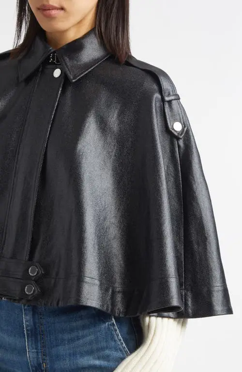 Derek Lam 10 Crosby Beatrix Rib Sleeves Coated Twill Cape