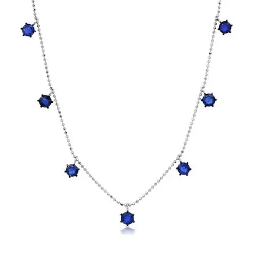 GRAZIELA Sapphire And Gold Floating Necklace - Blue