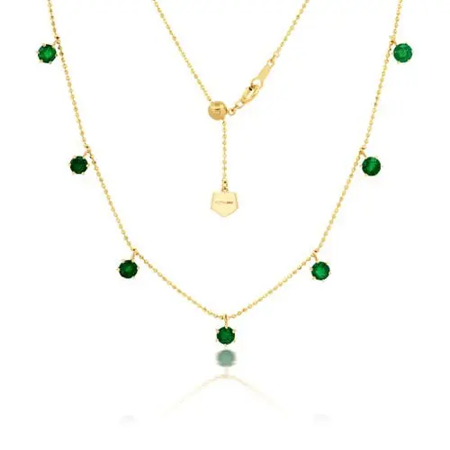 GRAZIELA Emerald Floating Necklace - Green