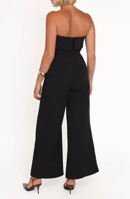 PETAL & PUP Strapless Wide Leg Jumpsuit
