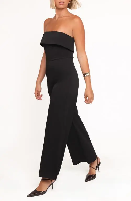 PETAL & PUP Strapless Wide Leg Jumpsuit