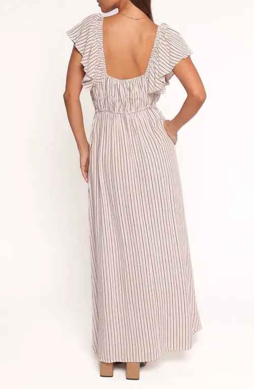PETAL & PUP Martin Stripe Cap Sleeve Maxi Dress
