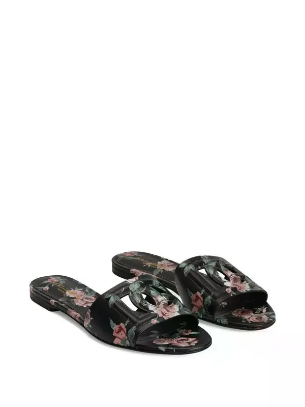 Dolce & Gabbana Floral Print Logo Slides