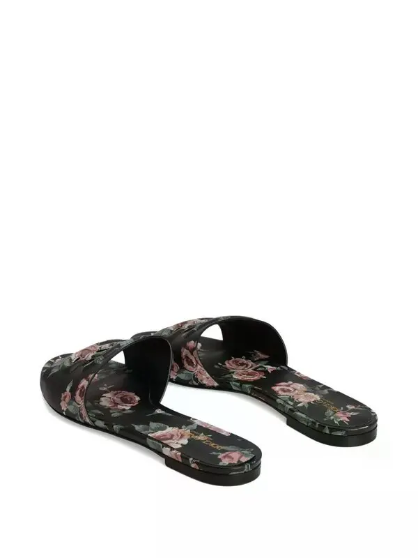 Dolce & Gabbana Floral Print Logo Slides