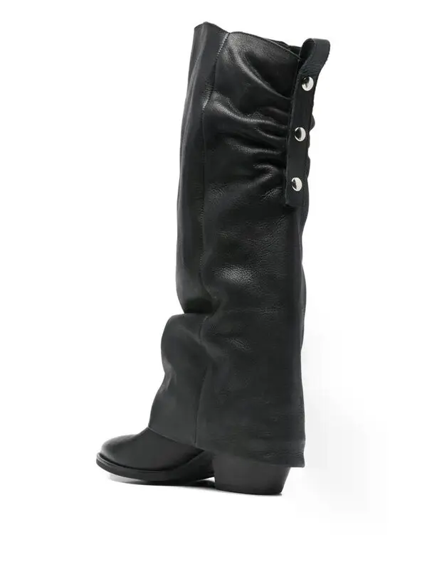 GISEL MOIRE Hunter Point-toe Heeled Boots