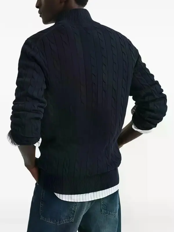 Gant Cable-knit Half-zip Pullover - Blue