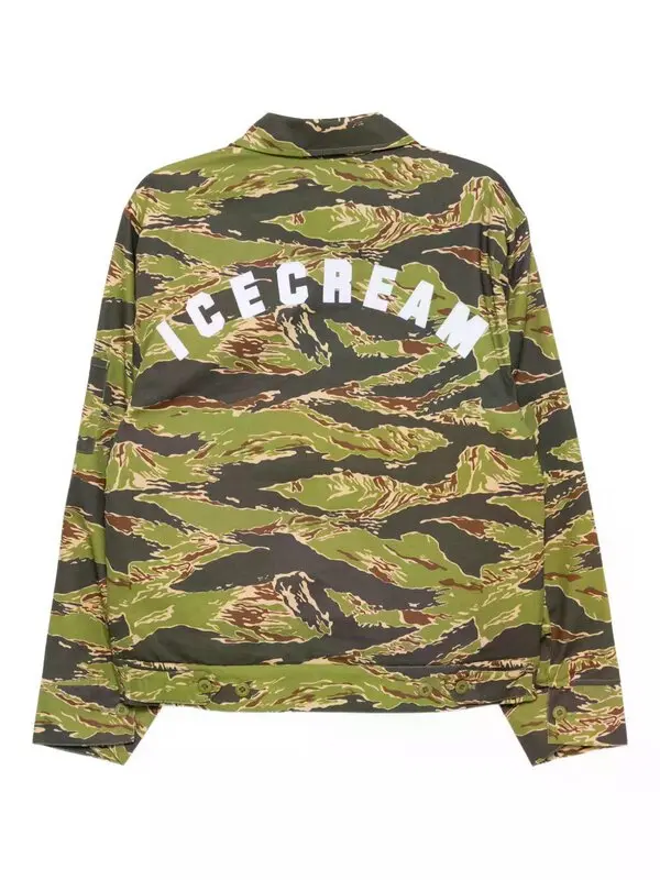 ICECREAM Tiger-striped Work Jacket - Green