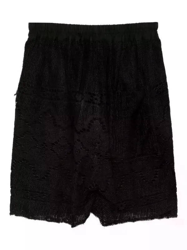 By Walid Lace-embellished Shorts
