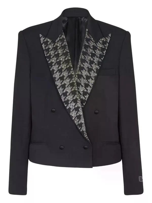 Balmain Crystal-embellishment Double-breasted Blazer