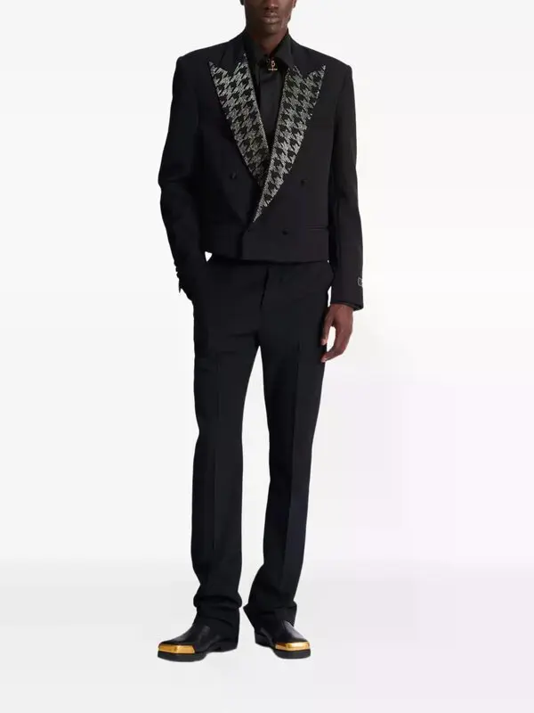 Balmain Crystal-embellishment Double-breasted Blazer