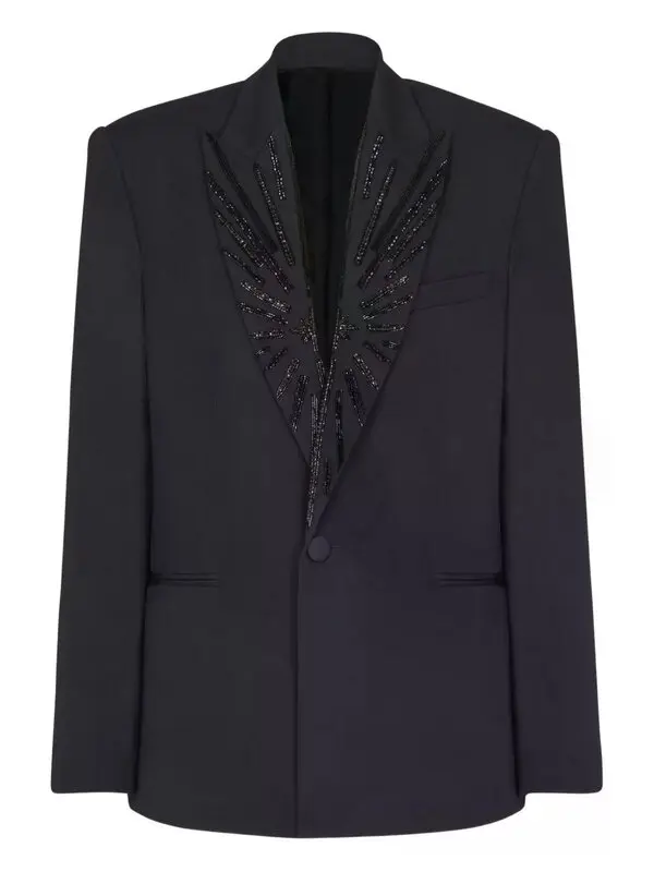 Balmain Beaded-lapel Single-breasted Blazer
