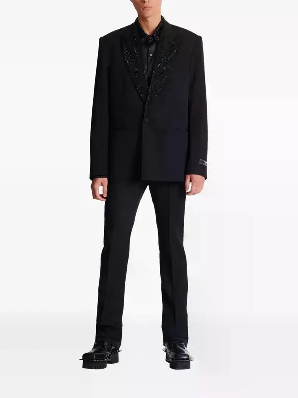 Balmain Beaded-lapel Single-breasted Blazer