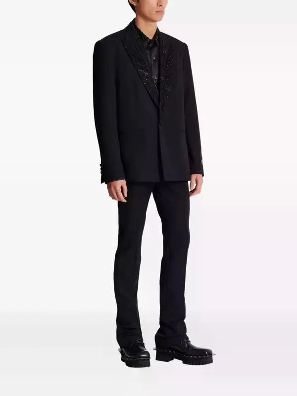 Balmain Beaded-lapel Single-breasted Blazer