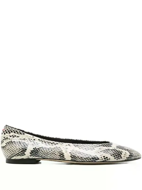 AeydĒ Leather Pointed Ballet Flats - Neutrals