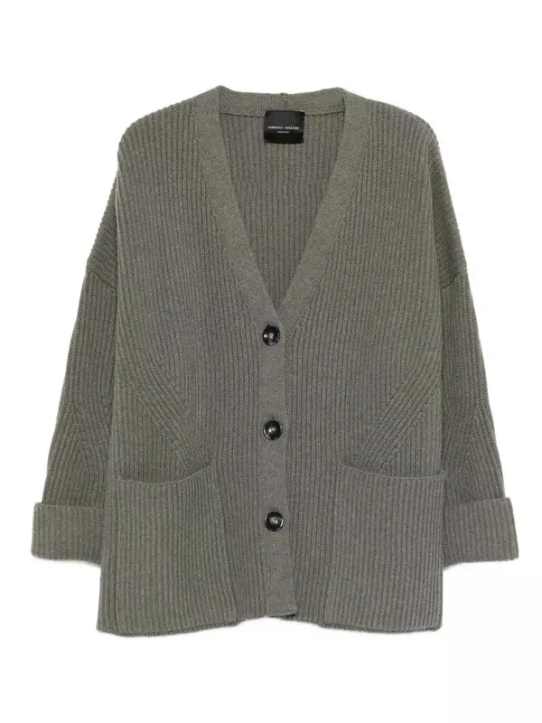 ROBERTO COLLINA Buttoned Ribbed-knit Cardigan