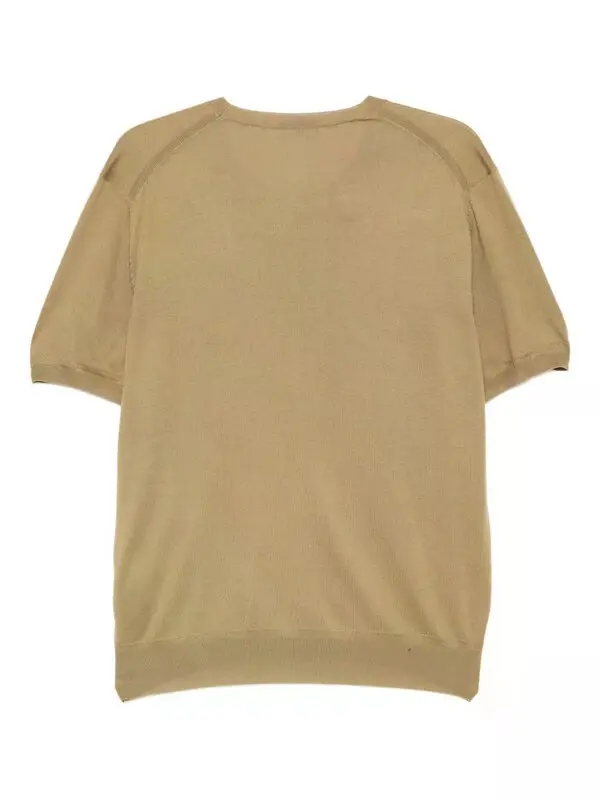 TOM FORD Cotton Crew Neck Top - Brown