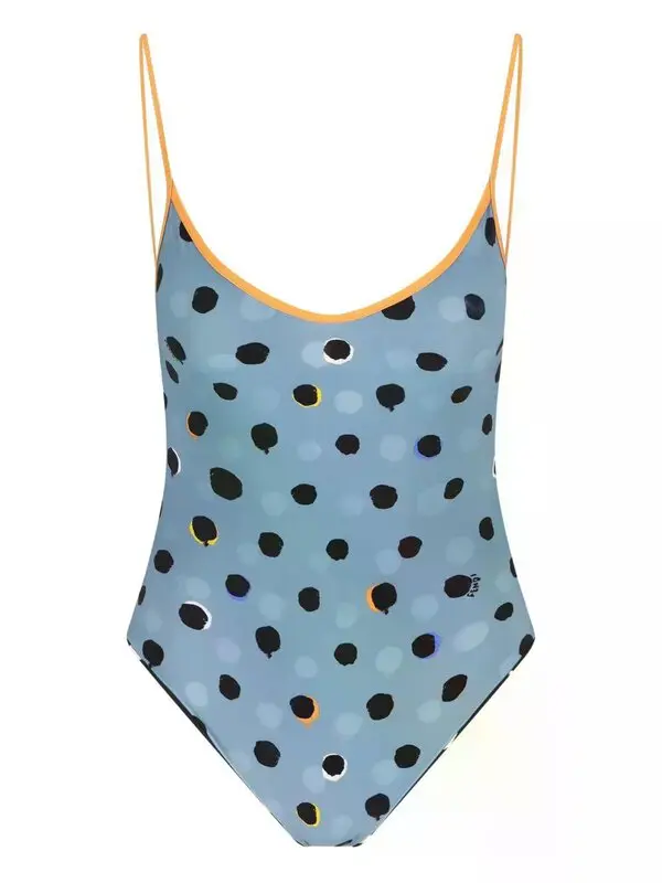 Fendi Polka-dot Print One-piece Swimsuit - Blue