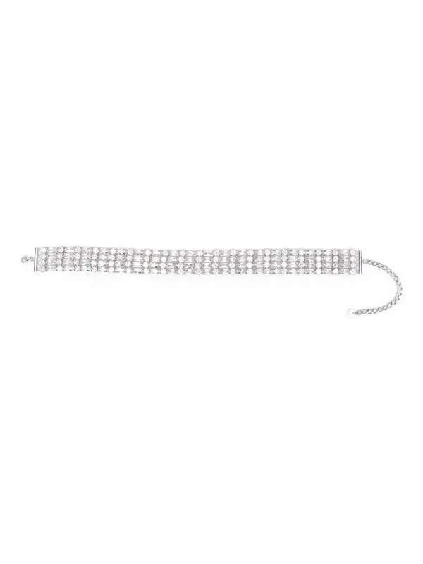 SELF-PORTRAIT Crystal Embellished Choker - Silver