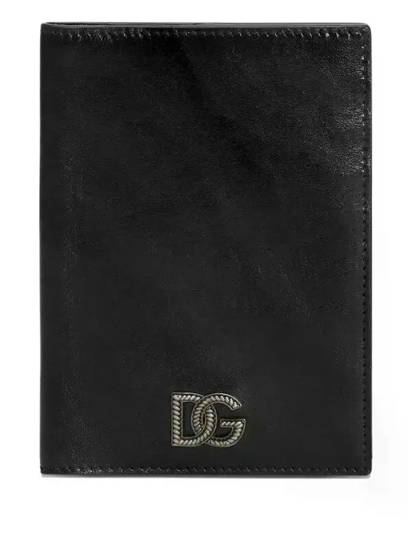Dolce & Gabbana Logo-appliqué Passport Holder - Black