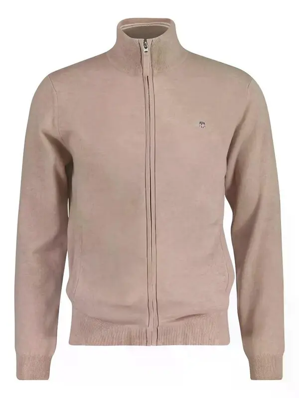 Gant Zip Lambswool Cardigan - Neutrals