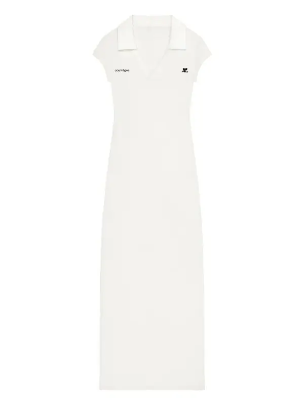 COURREGES Logo Maxi Dress - White