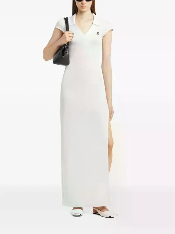 COURREGES Logo Maxi Dress - White